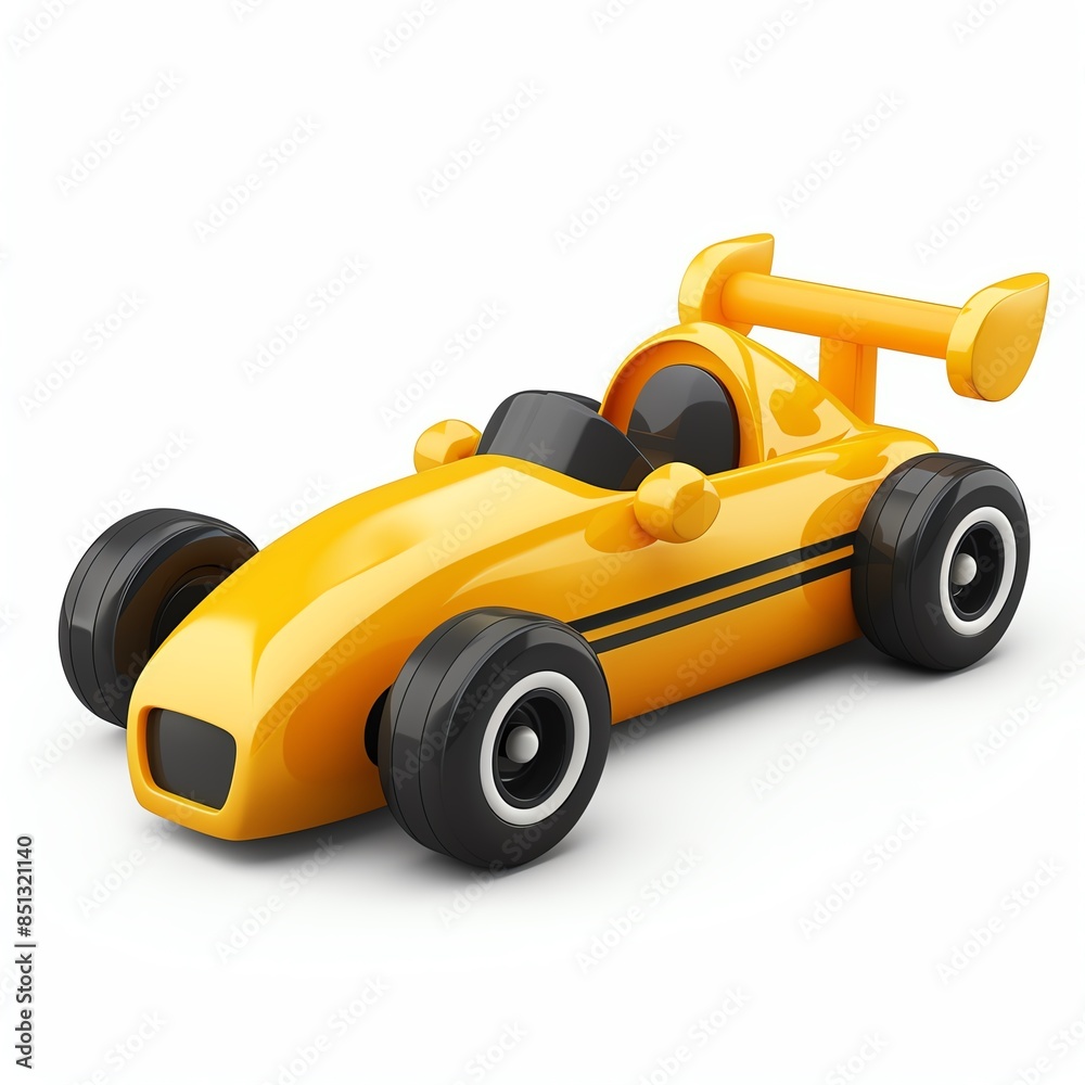 A toy race car clipart, toy element, vector illustration, yellow ...