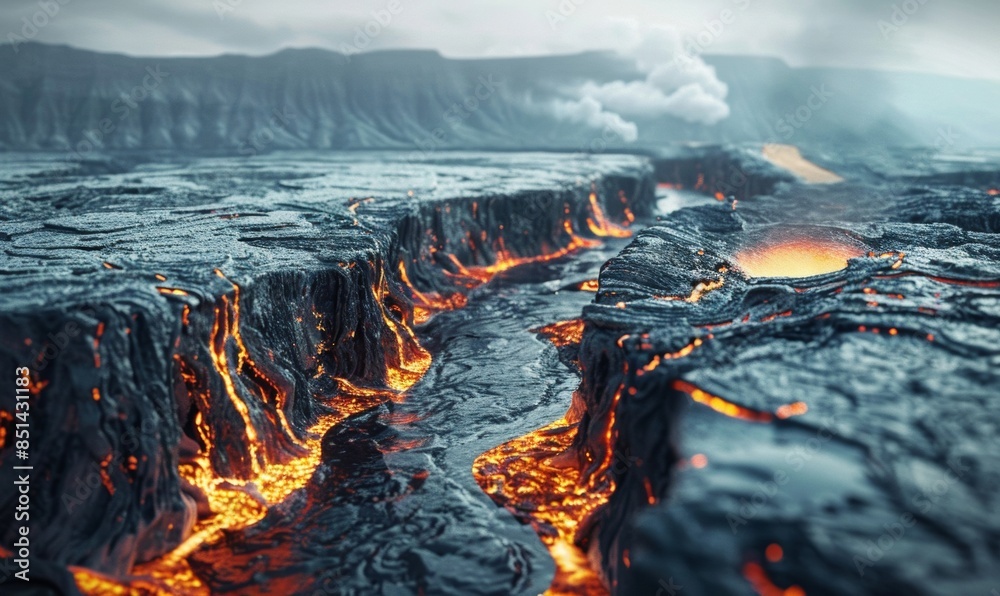 Conceptual visualization of geothermal energy flowing from the Earth's ...