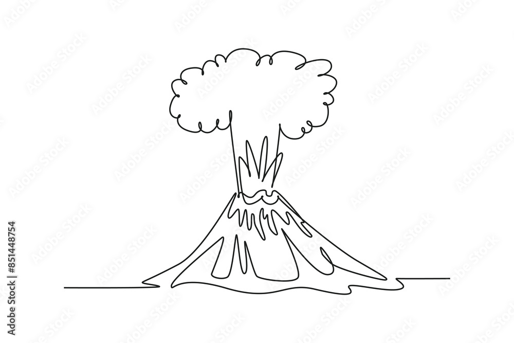 Natural disasters concept. Single line draw design vector graphic ...