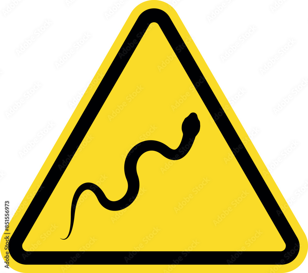 Snake warning sign. Beware of snakes. Caution signs and Symbols. Stock ...