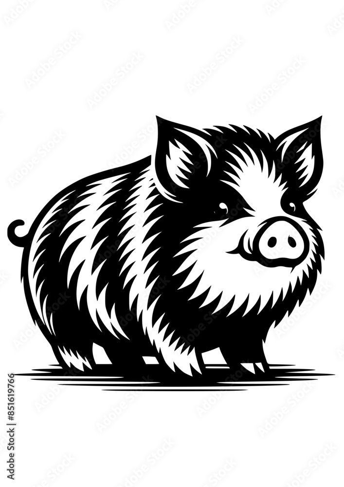 Vektor Pig SVG, Farm Animals SVG, Kunekune Pig, Farm Life SVG, Village ...