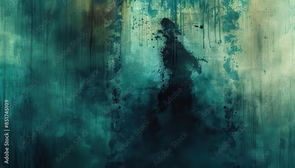 haunting green and blue grunge wall dark smoke texture eerie horror ...