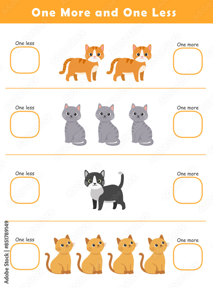One More One Less Picture And Number Worksheet. Counting Games for ...