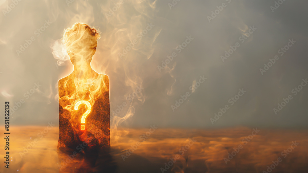 A human shape with a question mark symbolizes the journey of ...