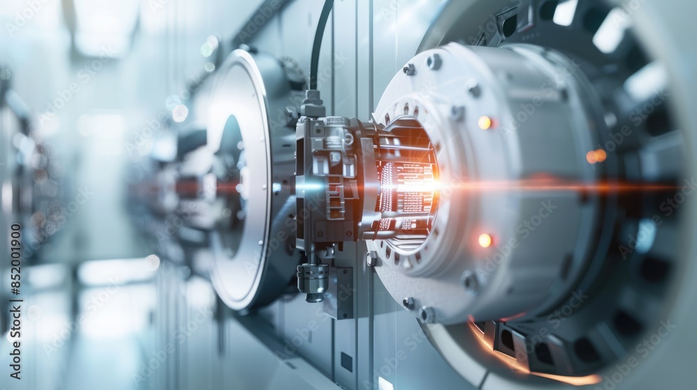 Electric accumulator mounted in a high-tech industrial environment ...