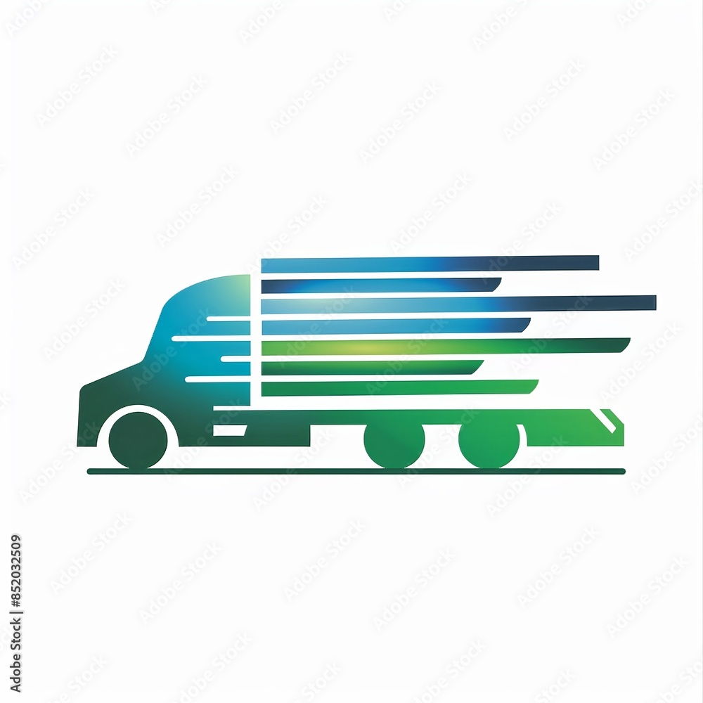 logistic truck fast delivery logo icon illustration design in blue ...