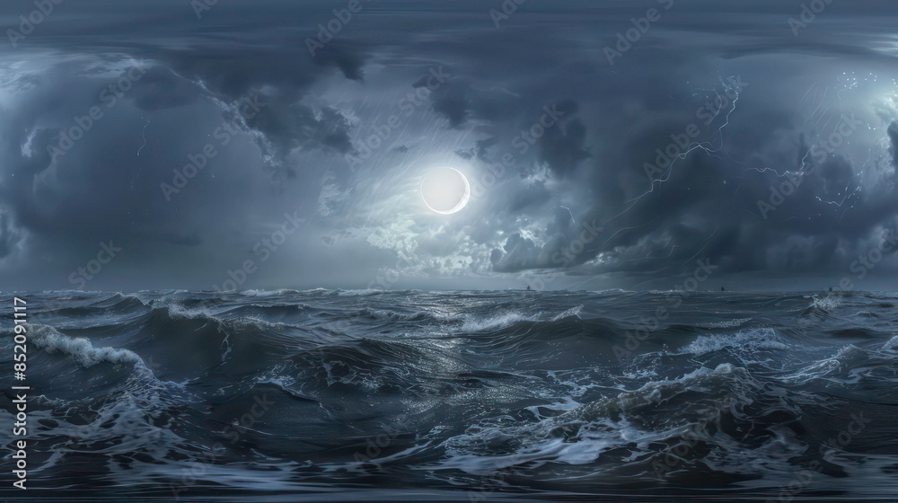 HDRI Environment Map of Stormy Sea Spherical Panorama in 360 Degrees ...