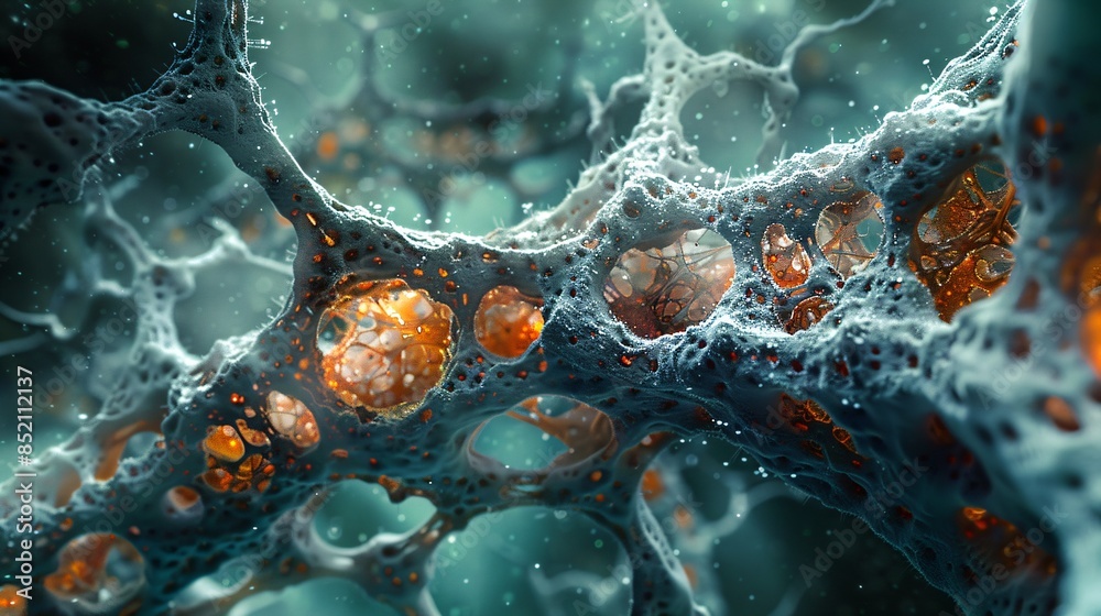 microscopic view of human cells, cell regeneration and structure Stock ...