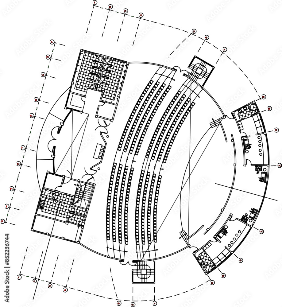 Vector silhouette illustration sketch, architectural engineering ...