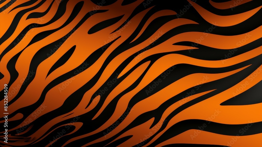 Detailed tiger stripes texture in a flat illustration showcasing ...