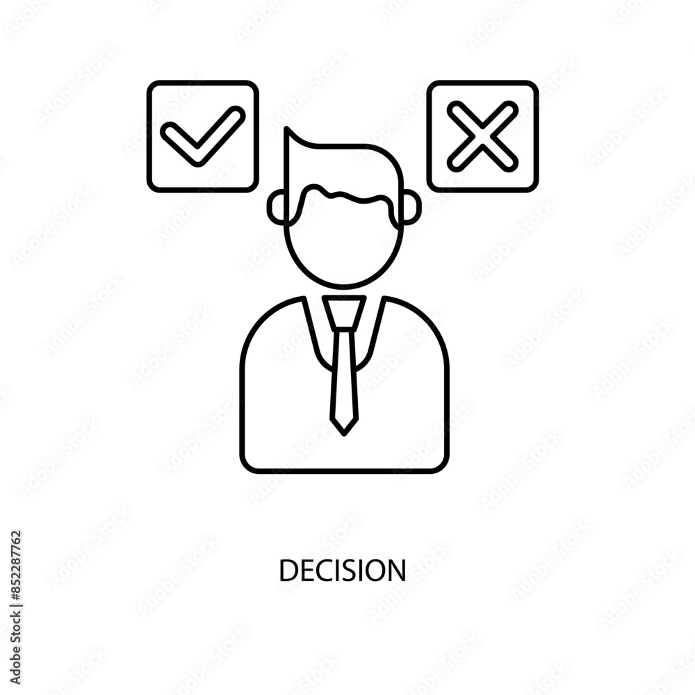 decision concept line icon. Simple element illustration. decision ...