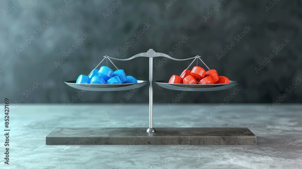 Illustration of scales with pros and cons, where one negative outweighs ...