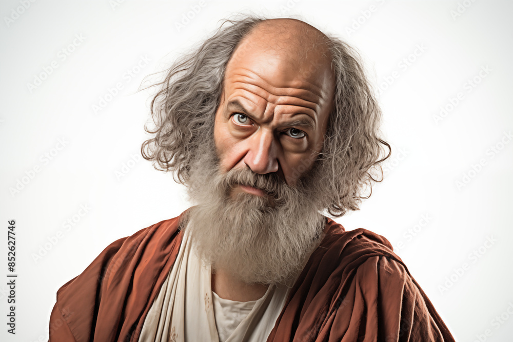 Philosopher Socrates on a white background. Topics related to ...