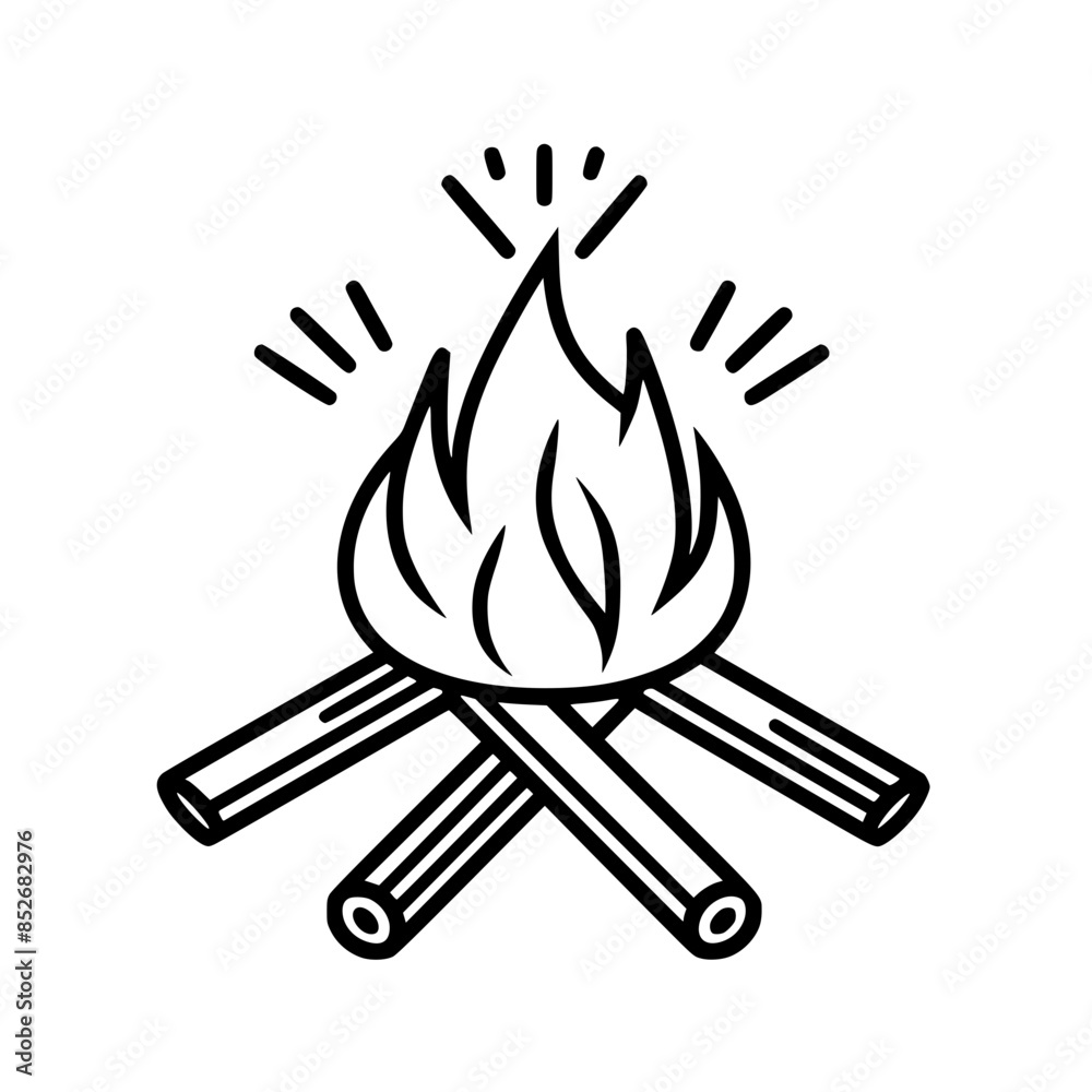 Vektor Flame Clipart, Flame Silhouette, Campfire SVG Bundle, Camping ...