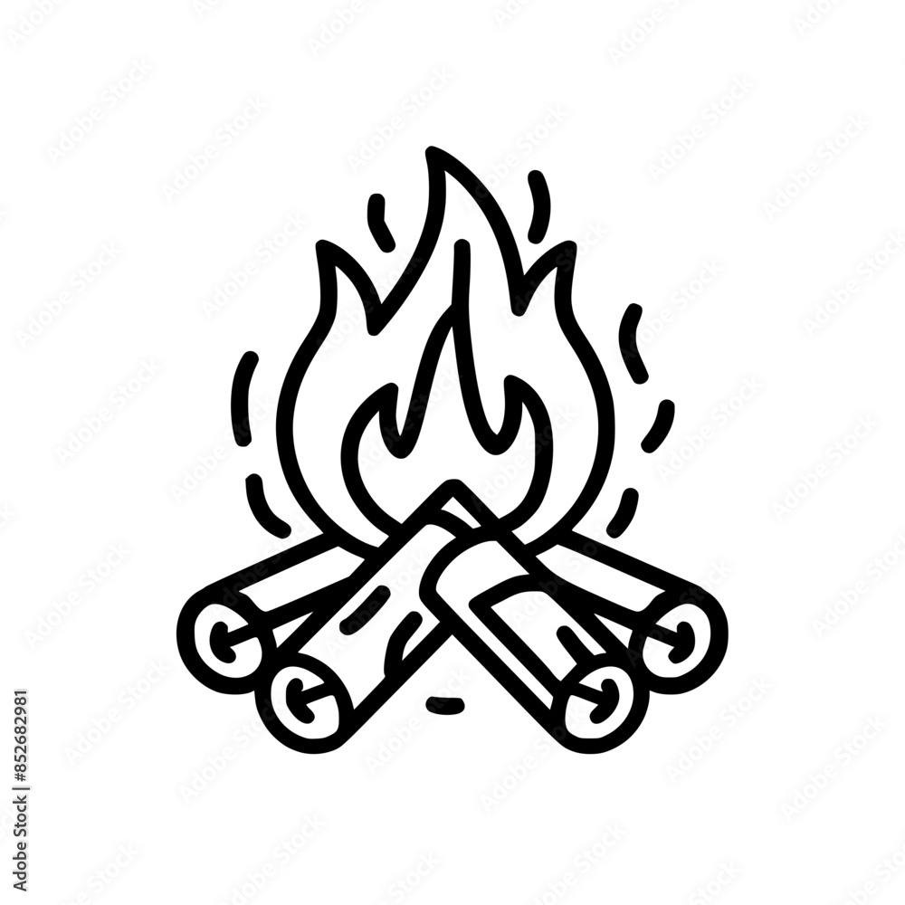 Flame Clipart, Flame Silhouette, Campfire SVG Bundle, Camping Clipart ...