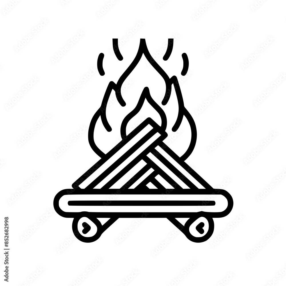 Vector de Stock Flame Clipart, Flame Silhouette, Campfire SVG Bundle ...