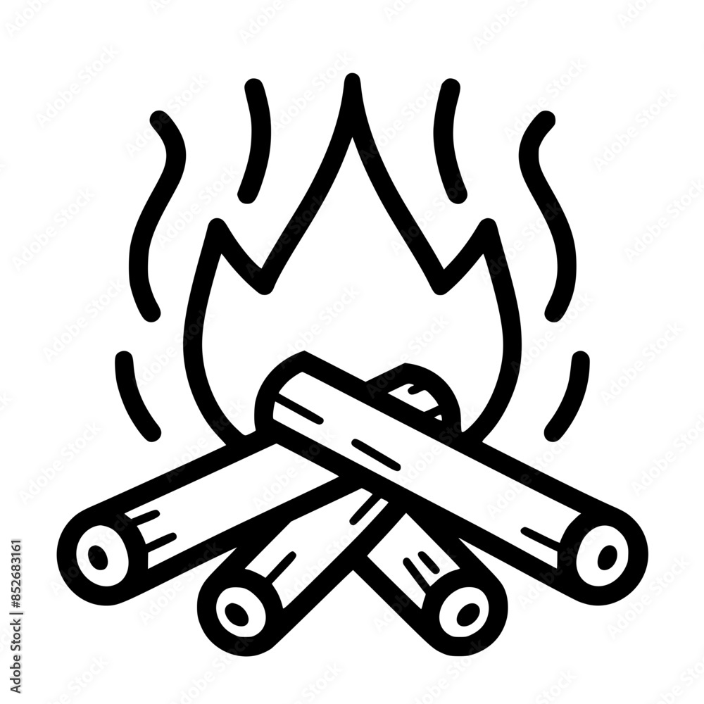 Vektor Flame Clipart, Flame Silhouette, Campfire SVG Bundle, Camping ...