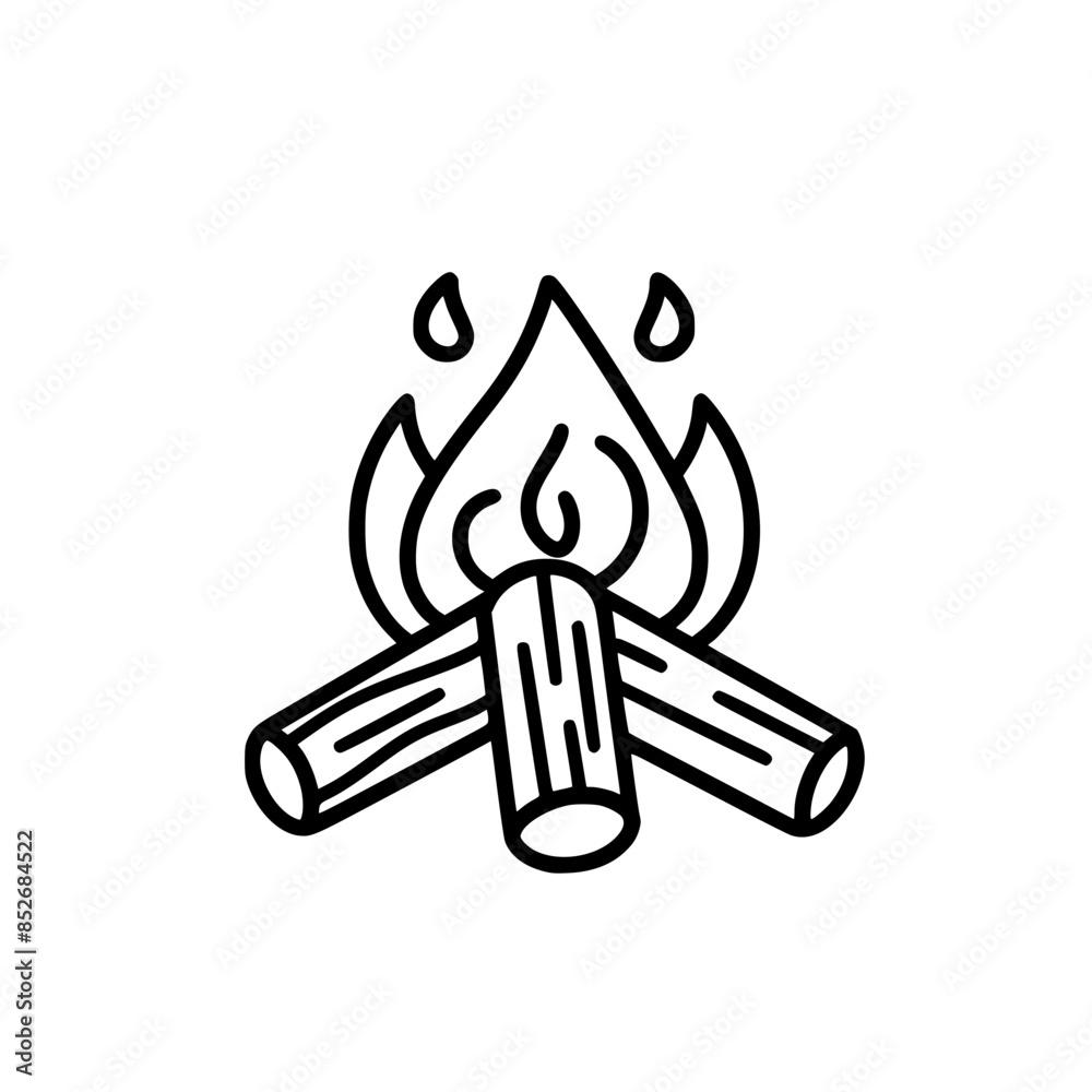 Vektor Flame Clipart, Flame Silhouette, Campfire SVG Bundle, Camping ...