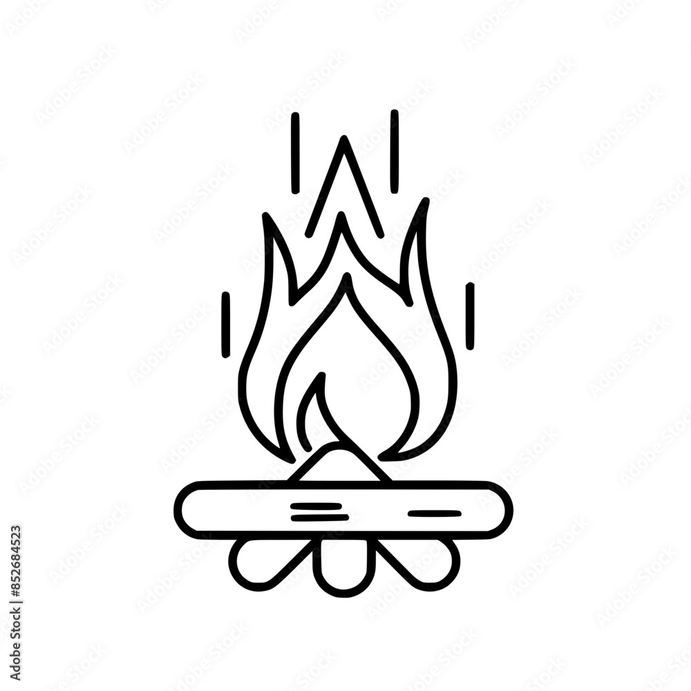 Vector de Stock Flame Clipart, Flame Silhouette, Campfire SVG Bundle ...