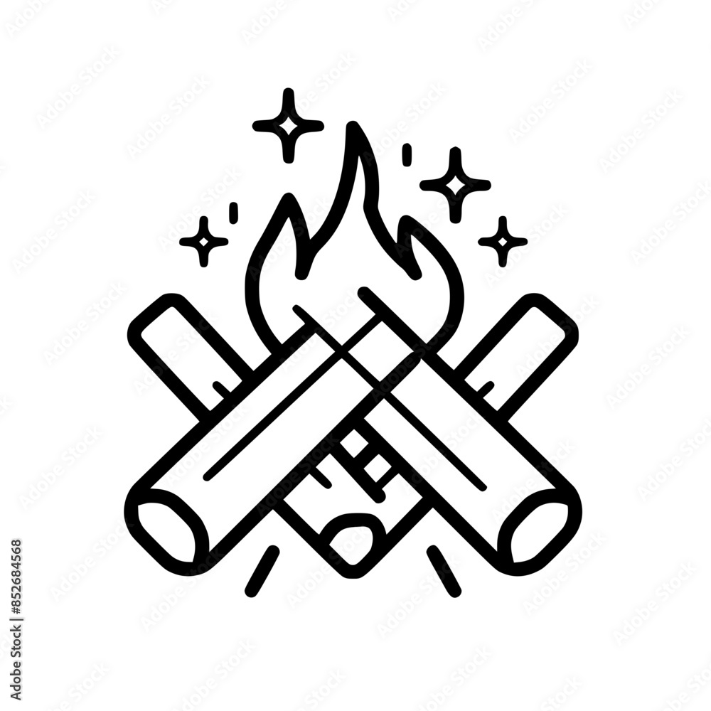 Vektor Flame Clipart, Flame Silhouette, Campfire SVG Bundle, Camping ...