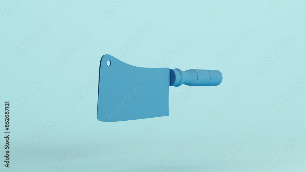 Blue kitchen chopping cleaver blade cutting knife soft tones pale ...