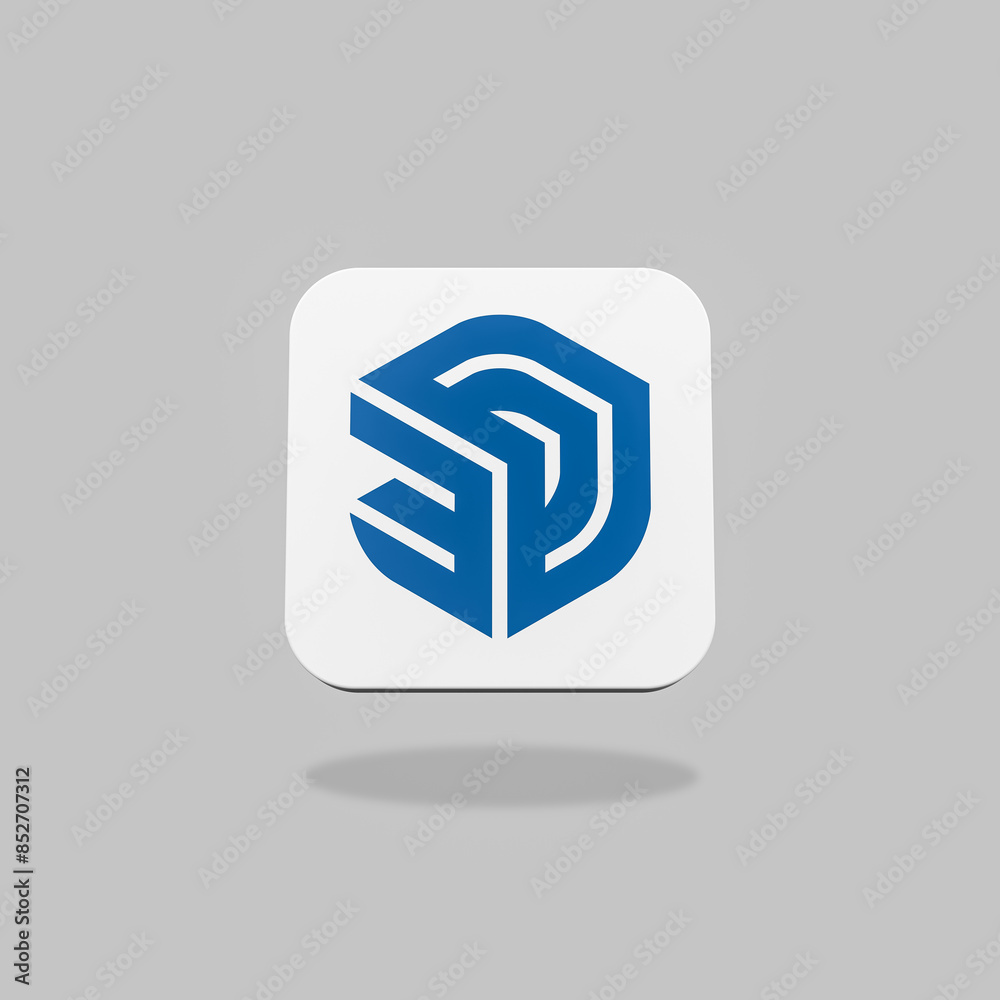Sketchup App Icon on Flat Gray Background Stock Illustration | Adobe Stock