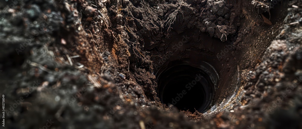 creepy underground tunnel, cramped, dark, and narrow passage with ...