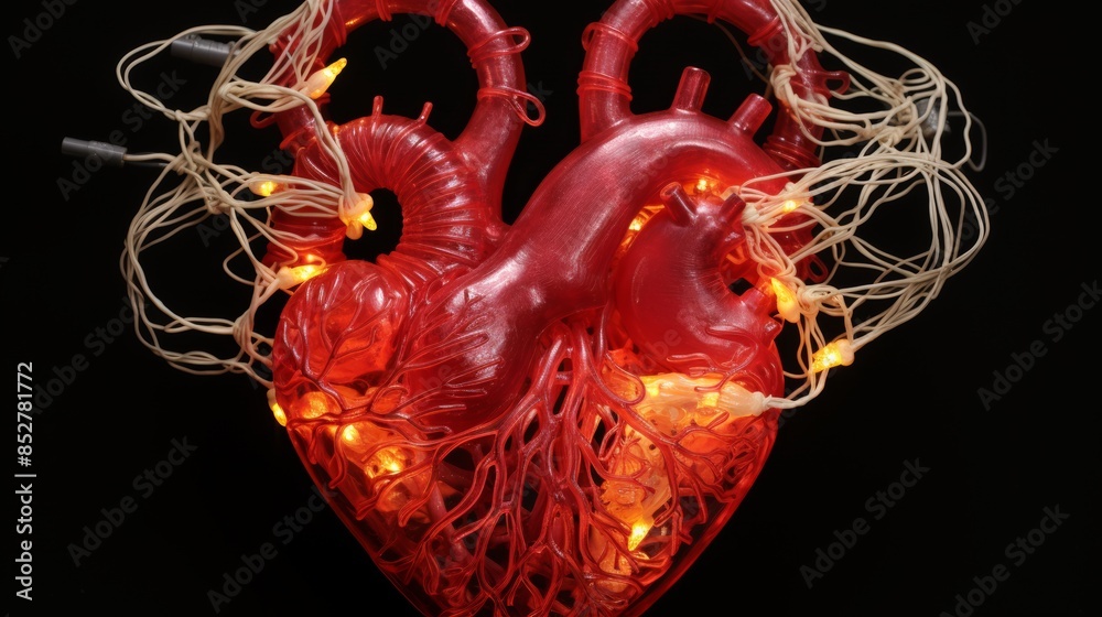 Illustration of electric impulse conduction pathway from sinoatrial ...