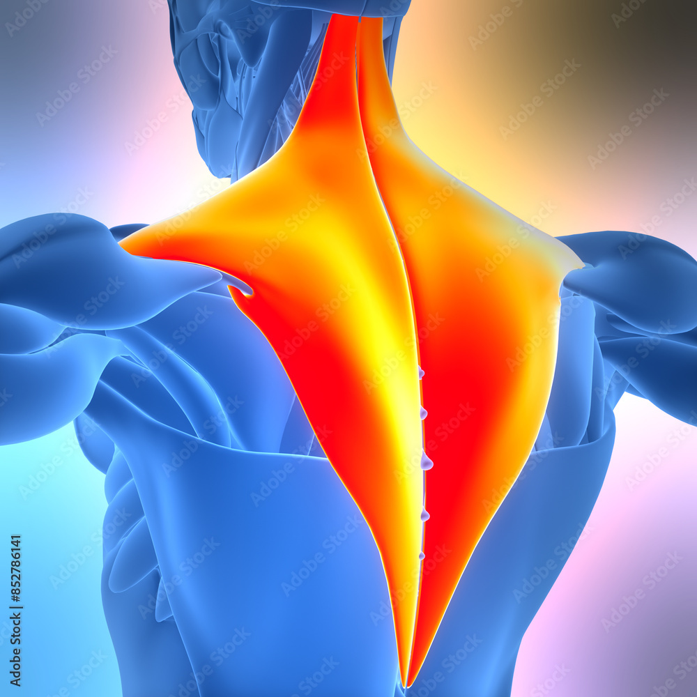 Ilustración de Stock Human Muscular System Torso Muscles Trapezius ...