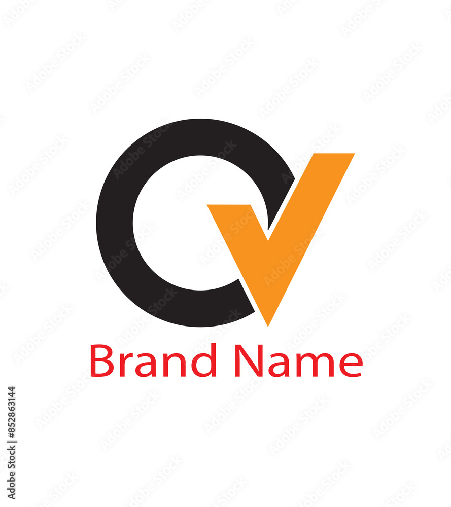 Creative CV Letter logo. EPS file. Editable Color. CMYK Color mode ...