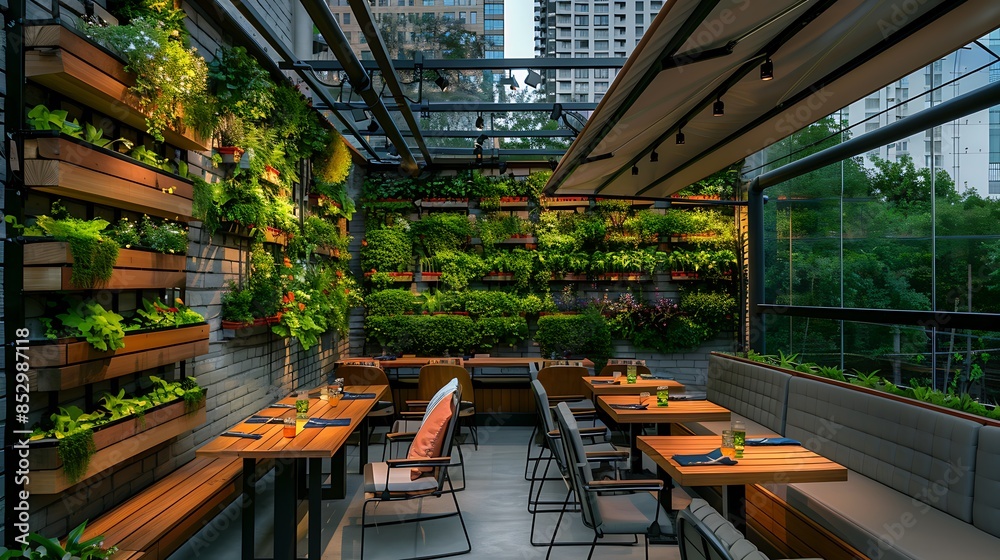 urban garden terrace with space-saving vertical gardens, modular ...