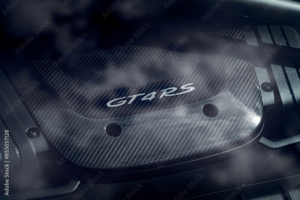 Porsche Cayman GT4 RS Engine Cover Close Up Stock Photo | Adobe Stock