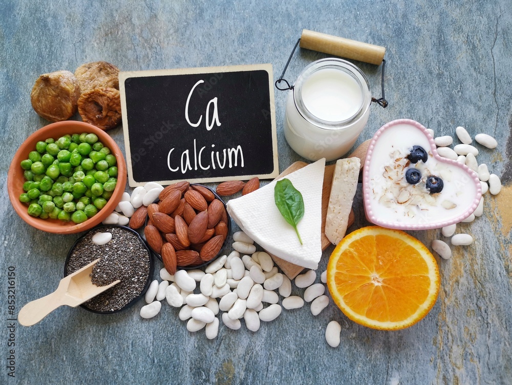 Calcium high foods with the chemical symbol Ca. Natural products ...