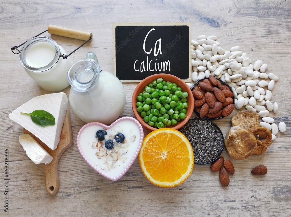 Calcium high foods with the chemical symbol Ca. Natural products ...
