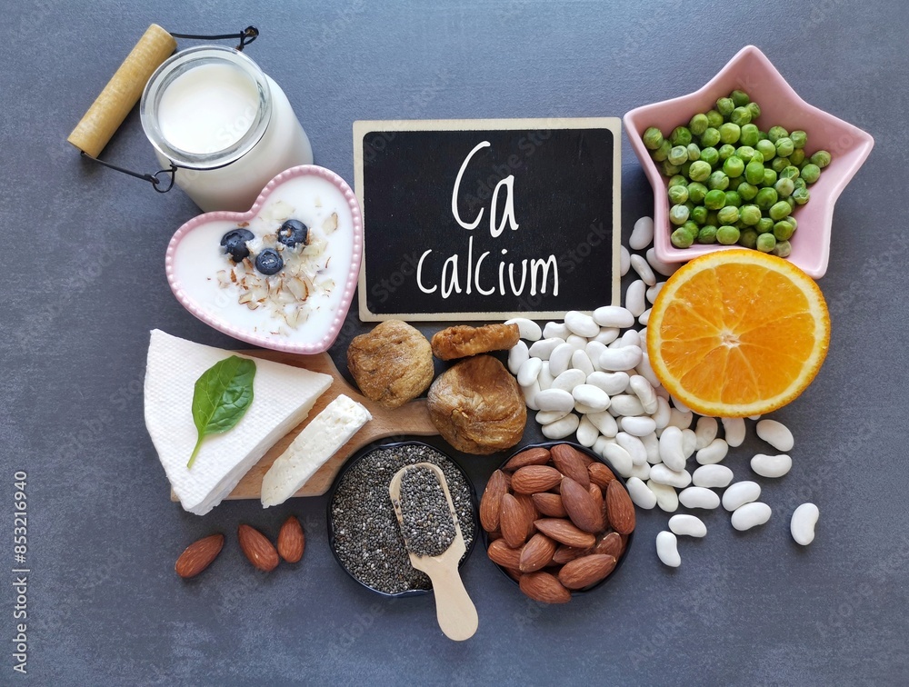 Calcium high foods with the chemical symbol Ca. Natural products ...