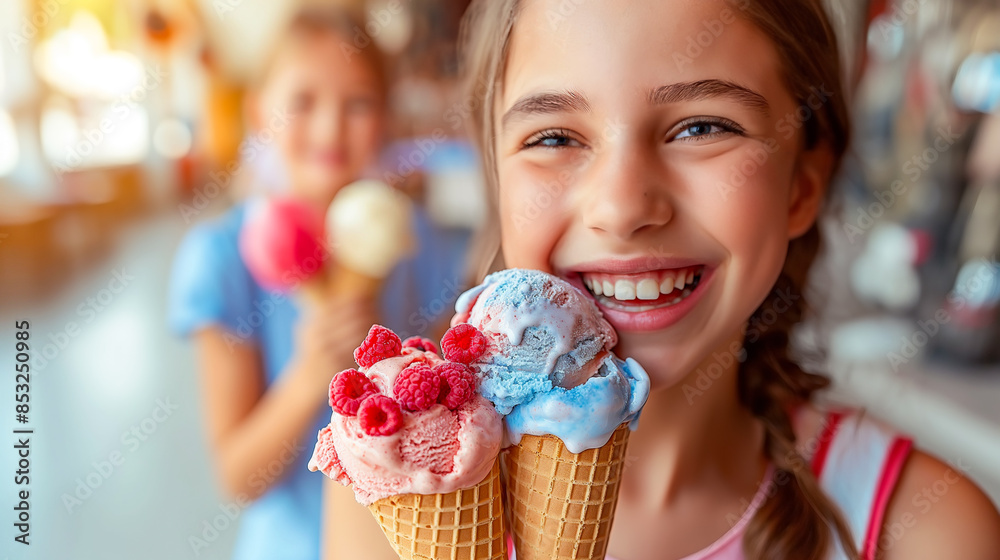 Happy Little Girls With Ice Cream for National Ice Cream Day, Real Life ...