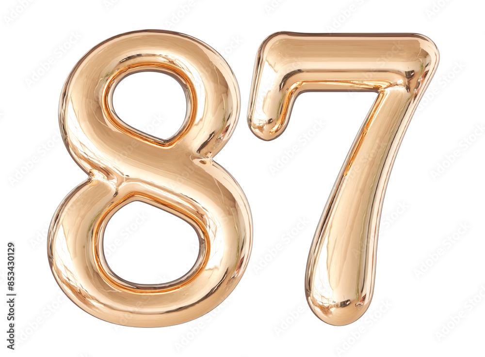 Rose Gold number 87 Stock Illustration | Adobe Stock