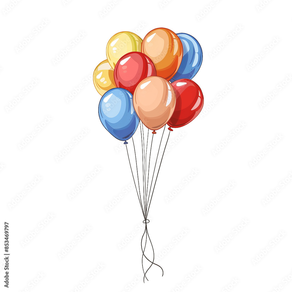 Balloon in cartoon style Bunch of balloons for birthday and party ...