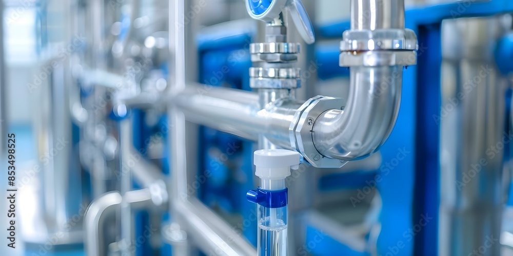 Purifying Drinking Water in a Factory Water Treatment System. Concept ...