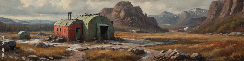 A striking oil painting with expressive, thick strokes of an expansive ...