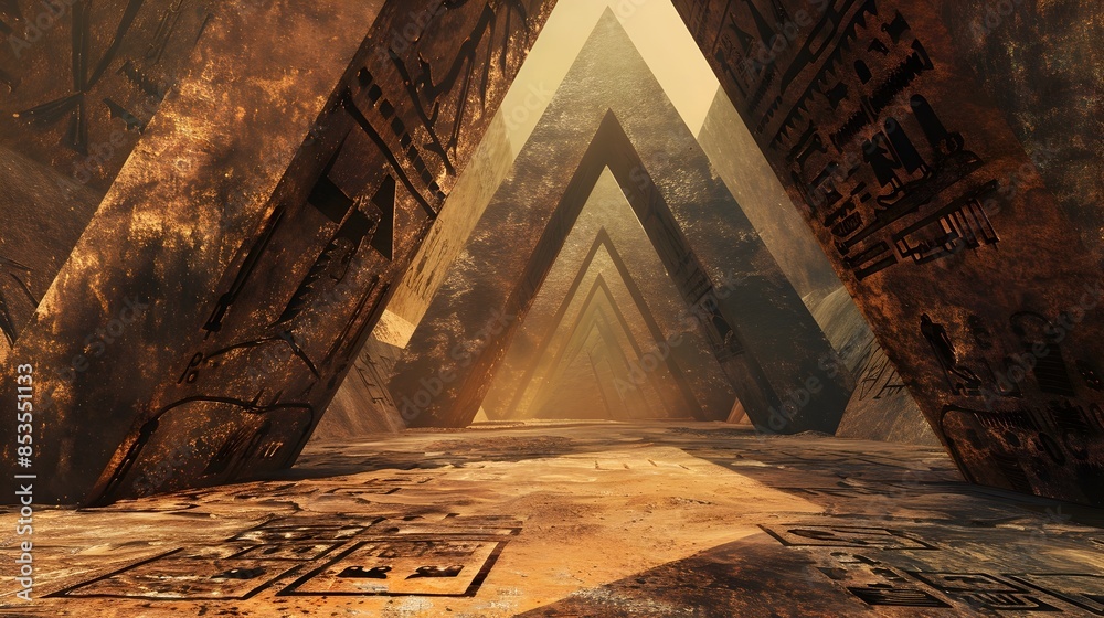 Illuminated Hidden Chamber in Ancient Pyramid with Mysterious Alien ...