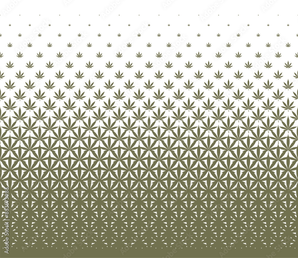 Vector green marijuana leaf halftone gradient. Comics effect. Isolated ...