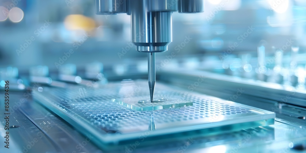 Semiconductor Chip Etching Process in Manufacturing Facility. Concept ...