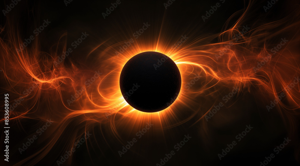 Solar eclipse, abstract background, celestial event, cosmic phenomenon ...