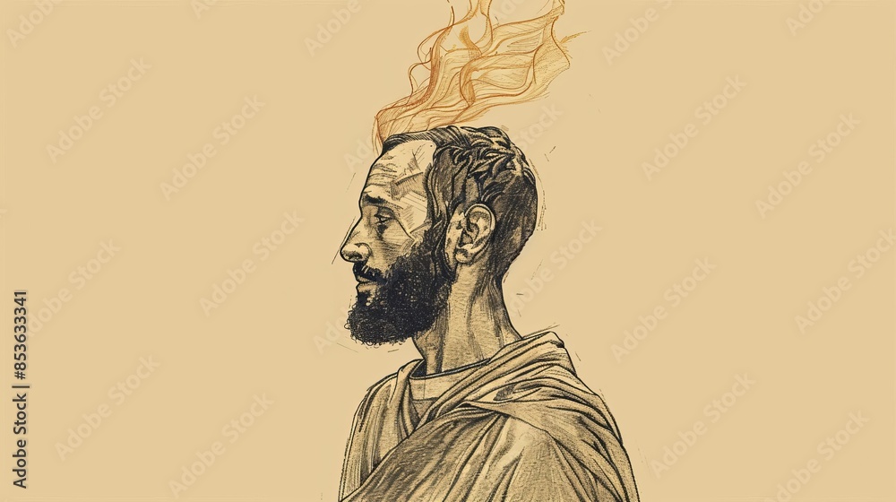 Apostle Jude Thaddeus with Flame Above Head - Symbolizing Holy Spirit ...