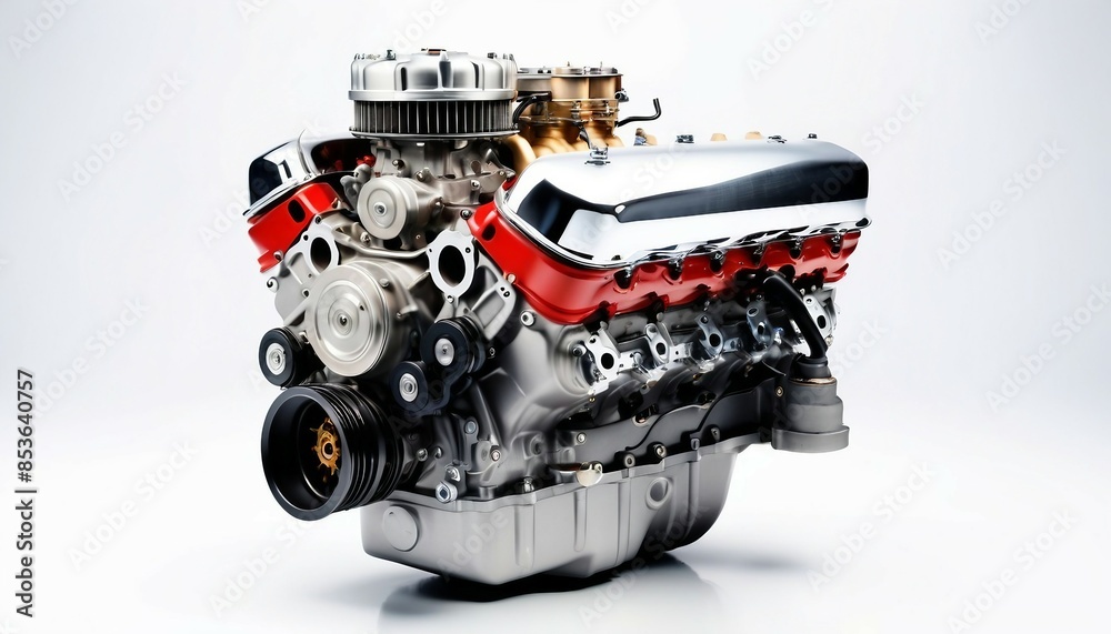 v8 engine, isolated white background. Stock Photo | Adobe Stock