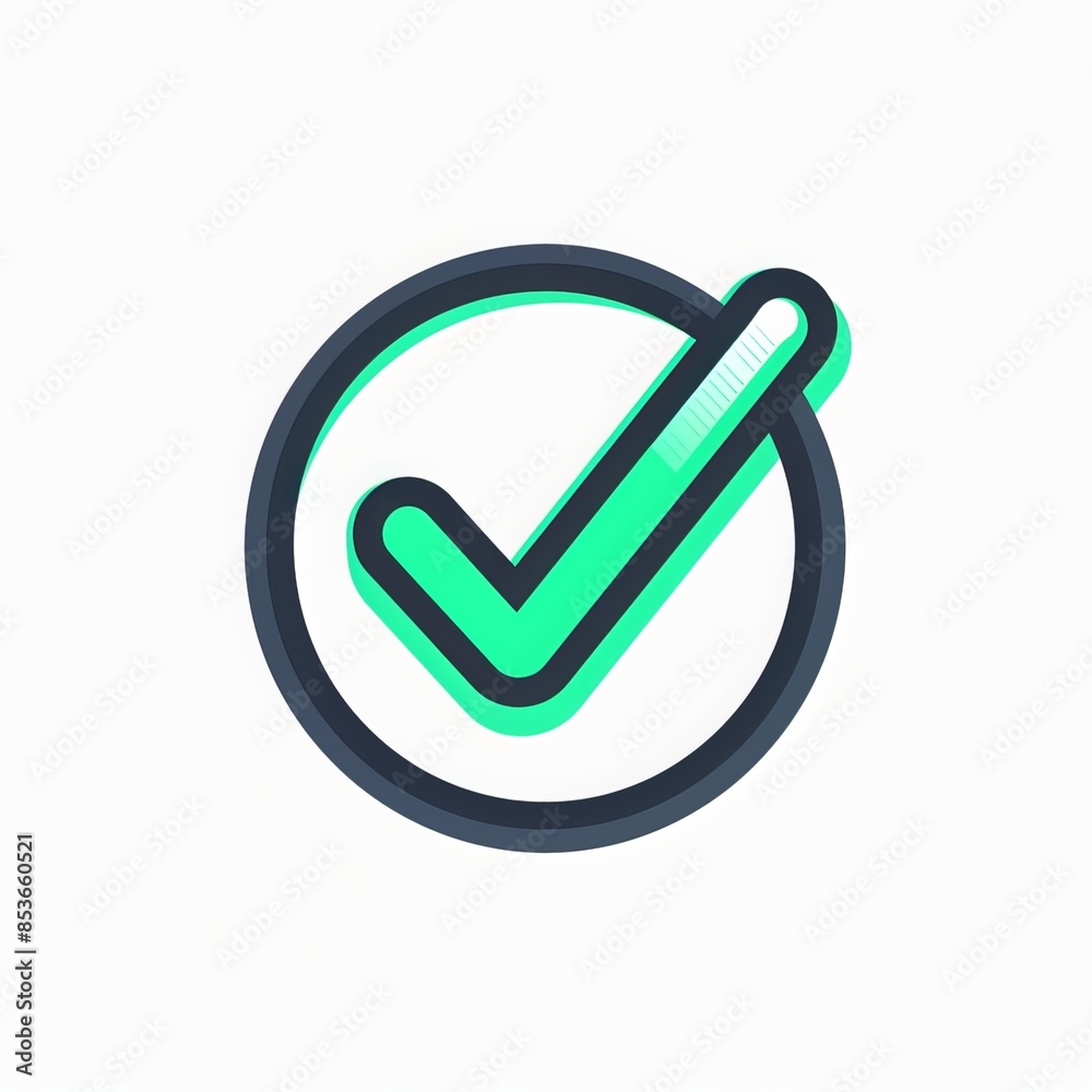 Check mark icon isolated on white background. Green tick, check list ...