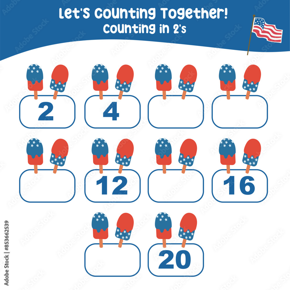 Mathematic counting worksheet. Math activity, count and write the ...