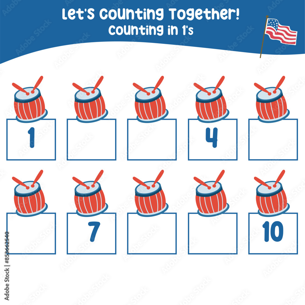 Mathematic counting worksheet. Math activity, count and write the ...