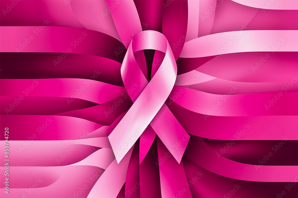 Breast Cancer Awareness Month Ombre Background Shades of Pink with ...